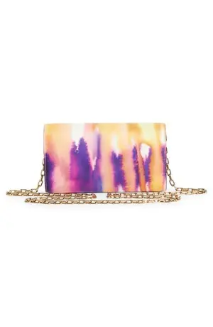 CHRISTIAN LOUBOUTIN Bettina Tie Dye Patent Leather Wallet On A Chain - M023 Multi/gold