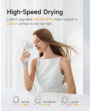 LAIFEN Se2 Swift Hair Dryer With 3 Nozzles - White