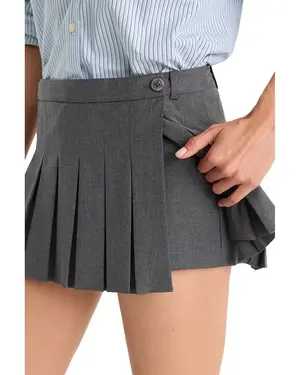 Good American Pleated Micro Mini Skort
