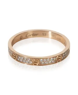 CARTIER Mini Model Love 18k Rose Gold Ring - Pink