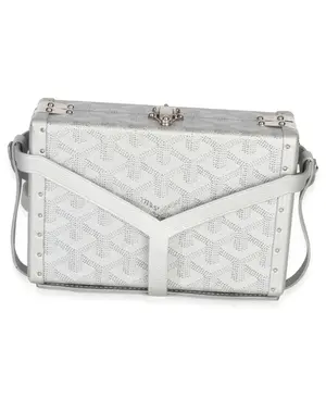 Goyard Precious Metals Goyardine Canvas Minaudiere Trunk Handbag