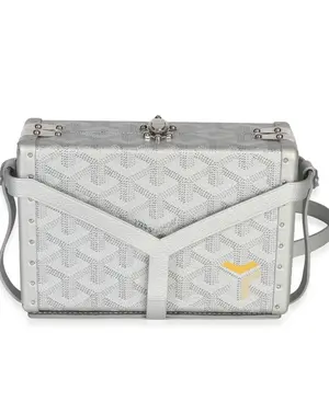 Goyard Precious Metals Goyardine Canvas Minaudiere Trunk Handbag