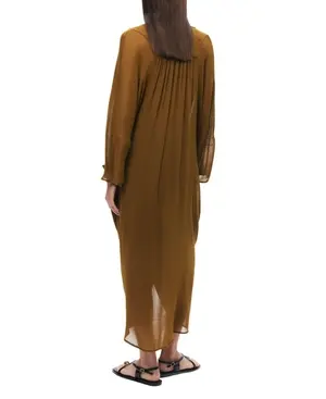 NOCTURNE Draped V-neck Midi Dress
