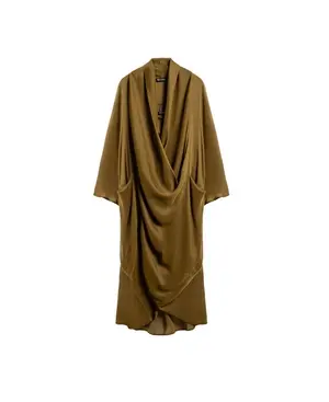 NOCTURNE Draped V-neck Midi Dress