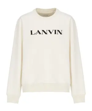LANVIN Logo Embroidered Crewneck Sweatshirt - White
