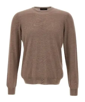 GRAN SASSO Crewneck Pullover - Brown