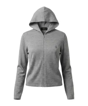 Gucci Wool Silk Blend Hooded Zip-up Cardigan