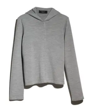 Gucci Wool Silk Blend Hooded Zip-up Cardigan - Grey