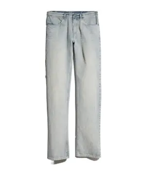 Gucci Slim Fit Marbled-wash Cotton Denim Pants - Light Blue