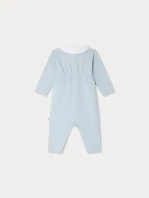 Bonpoint Anton Pyjamas With Hand Embroidered Train In Organic Cotton