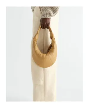 LEMAIRE Mini Fortune Croissant Bag In Goat Leather - Walnut