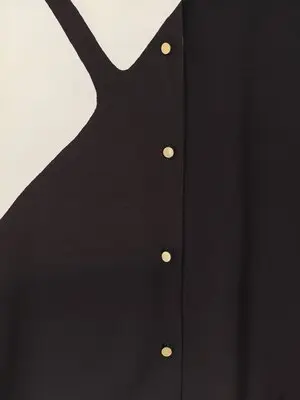 Alberta Ferretti Asymmetric Panel Buttoned Long Sleeve Top