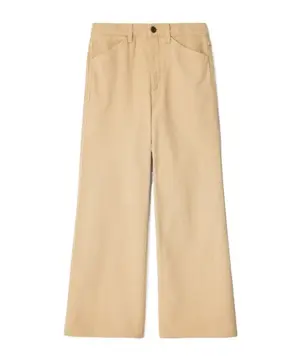 LEMAIRE Flared Five-pocket Pants In Heavy Garment-dyed Broken Twill - Straw