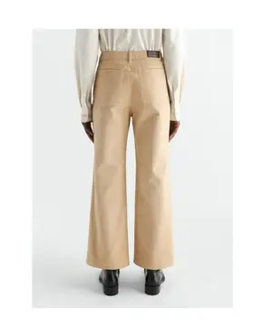 LEMAIRE Flared Five-pocket Pants In Garment-dyed Broken Twill - Straw