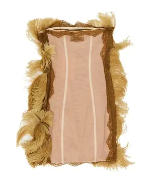 Attico Feather-trim Lace Mini Dress