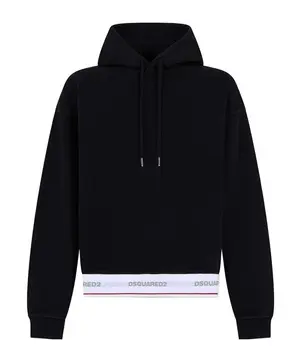 Dsquared2 Logo Relaxed-fit Hoodie - Black