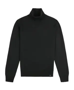FAY Turtleneck In Merinos Wool - Black