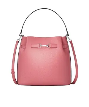 Michael Kors Carson Medium Pebbled Leather Convertible Bucket Crossbody Bag - Hibiscus