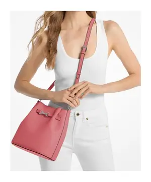 Michael Kors Carson Medium Pebbled Leather Convertible Bucket Crossbody Bag