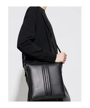 Bally Mythos Logo Lettering Striped Messenger Bag