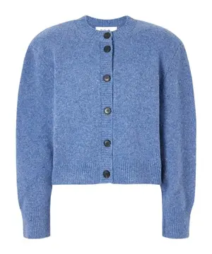 RÓHE Long-sleeved Wool Cardigan - Blue