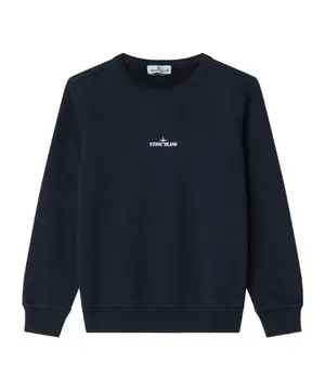 Stone Island Sweatshirt With Logo Prints - Navy