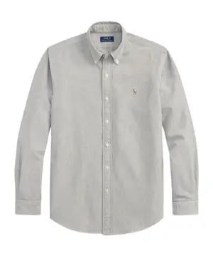 Polo Ralph Lauren Logo Embroidered Oxford Shirt - Grey