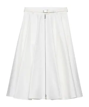 Prada Chino Midi Skirt With Zipper Detail