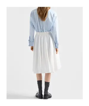 Prada Chino Midi Skirt With Zipper Detail