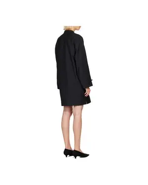 RÓHE Mandarin Collar Long Sleeve Dress With Chinese Knot Buttons