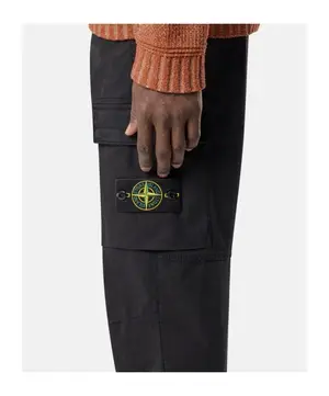 Stone Island Regular-tapered Fit Cargo Trousers With Drawstring Waistband