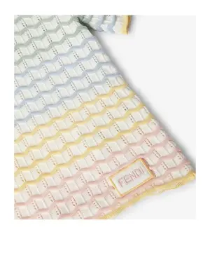 Fendi Multicolor Rainbow Cotton Knit Baby Dress