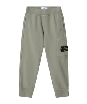 Stone Island Moss Cotton Jogging Trousers With Compass Patch