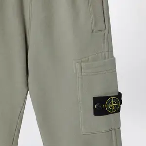 Stone Island Moss Cotton Jogging Trousers With Compass Patch
