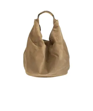 Moschino Suede Tote And Shoulder Bag