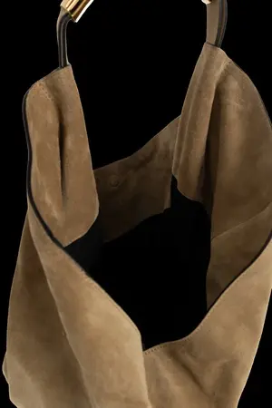 Moschino Suede Tote And Shoulder Bag