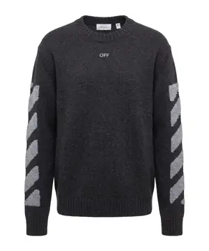 Off-White Diagonal Stripe Crewneck Jumper - No