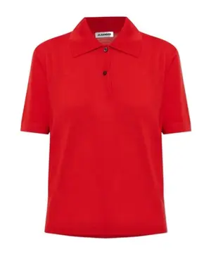 JIL SANDER Short-sleeved Polo Shirt - Red