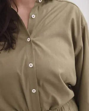 BASERANGE Long Sleeve Shirt With Turn-down Collar