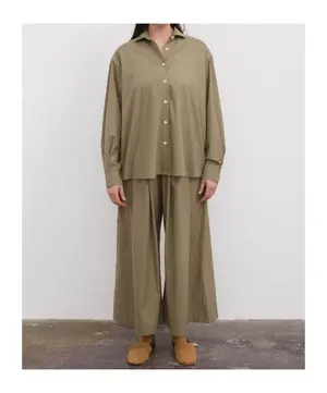 BASERANGE Long Sleeve Shirt With Turn-down Collar