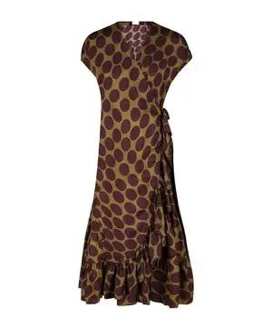 Dries Van Noten Polka-dot Dress - Camel