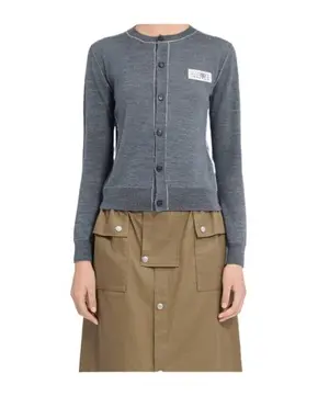 MAISON MARGIELA Button-front Wool-blend Knit Cardigan - Grey