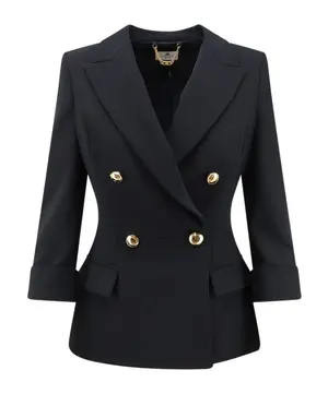 Elisabetta Franchi Double-breasted Suit Jacket - Black