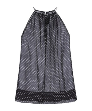 NILI LOTAN Nikki Halterneck Polka-dot Silk Top - Black
