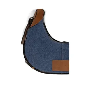 Moschino Denim And Leather Shoulder Bag