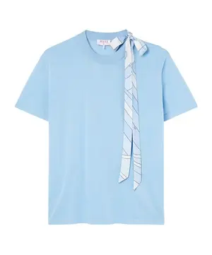 Emilio Pucci Lace-up Detail T-shirt - Light Blue