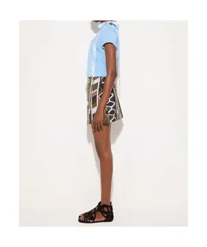 Emilio Pucci Round Neck Short Sleeve T-shirt With Scarf Detail