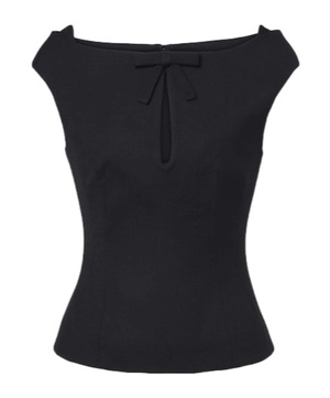 SHUSHU/TONG Bow-detail Off-shoulder Top - Black