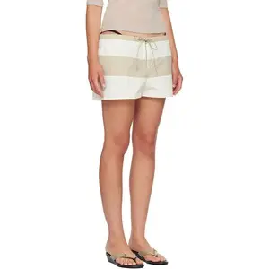 Paloma Wool Zurriola Rhinestone-embellished Striped Shorts
