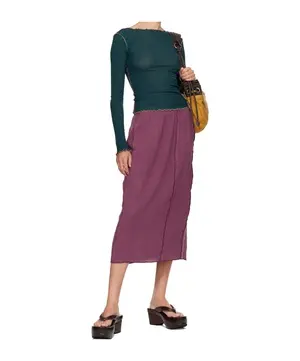 BASERANGE Long-sleeved T-shirt With Boat Neckline - Green
